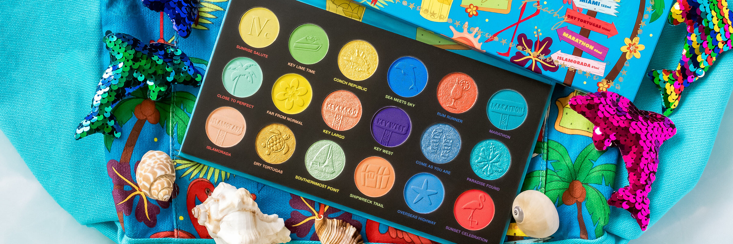 Keys Beachy & Peachy Collection - Makeup Palette & Beach Bag